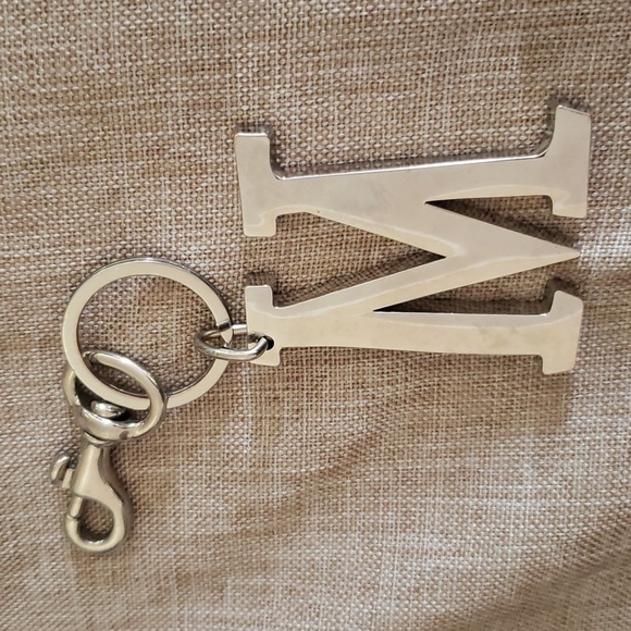 Other | Silvertone Block Metal Scrip Letter M Keychain | Poshmark